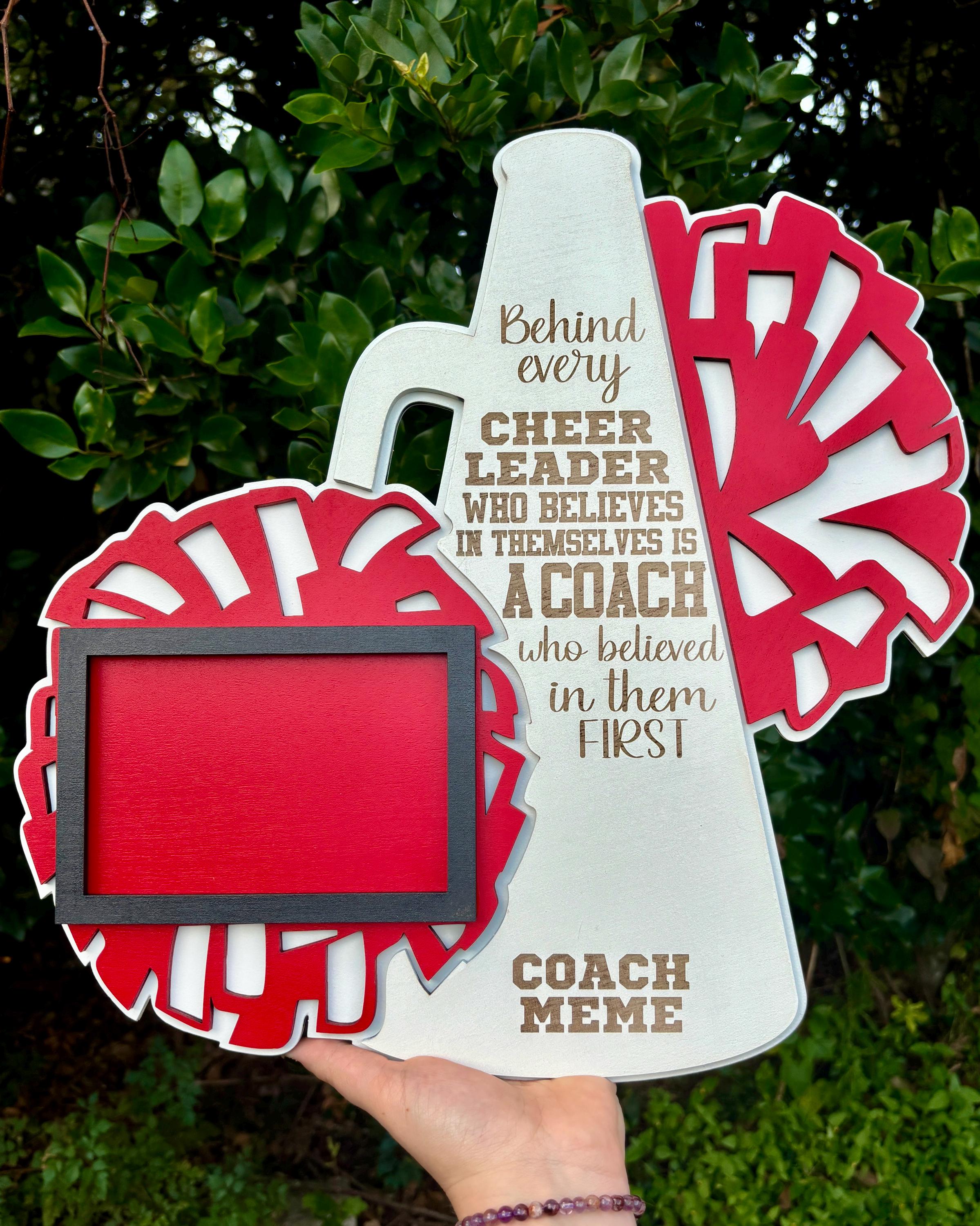 Custom Cheer Coach Photo Frame | Personalized Cheer Wall Hanging ...