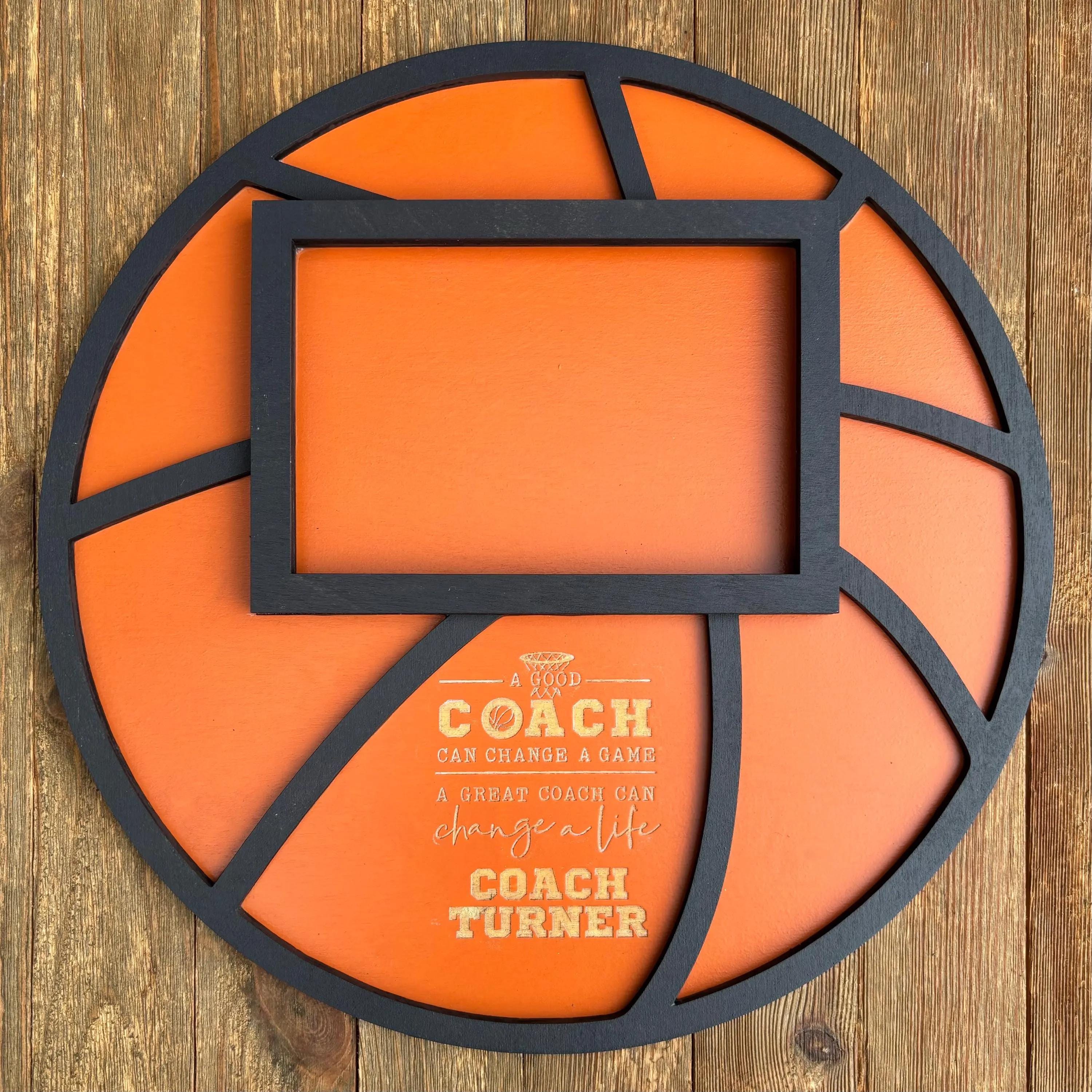 Custom Basketball Coach Photo Frame | Personalized Sports Wall Hanging ...