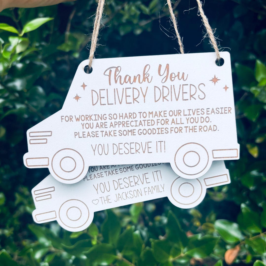 Delivery Driver Thank You Sign | Delivery Driver Snack Sign | Take a ...