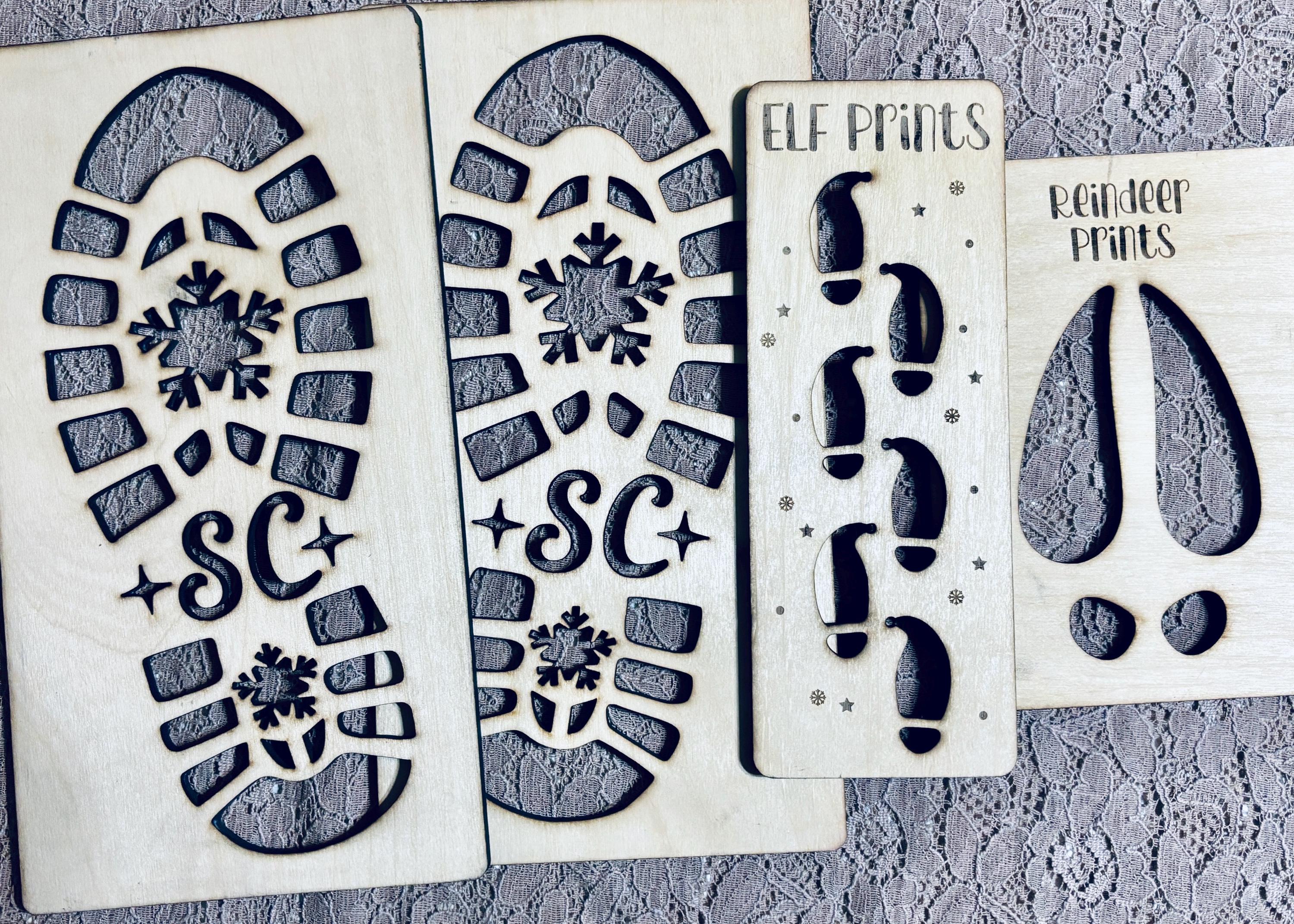 Reusable Christmas Footprint Stencils | Santa Shoe Print | Elf Shoe ...