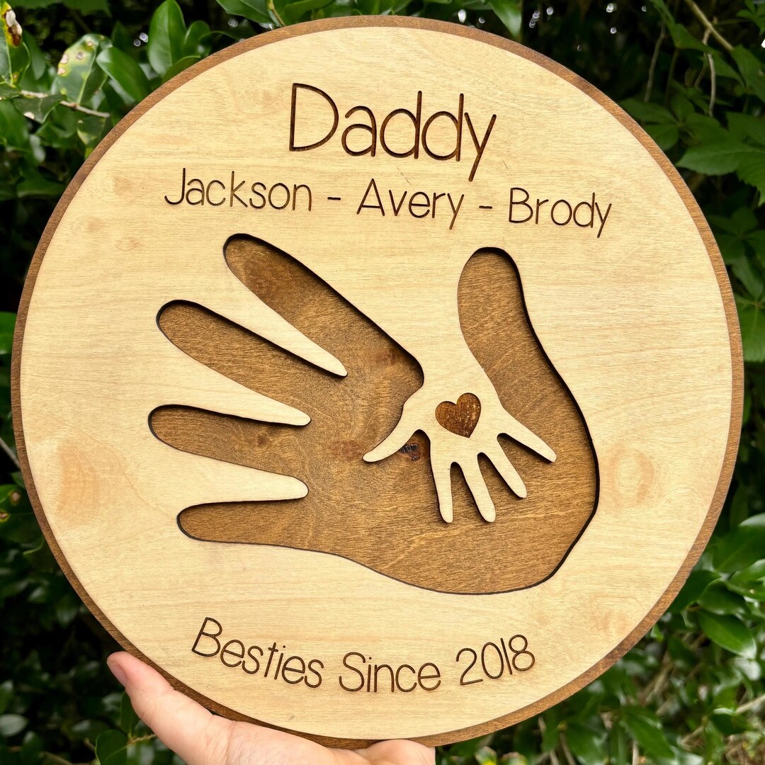 Personalized Dad Wooden Sign | Custom Kid's Names Wooden Sign | Father ...
