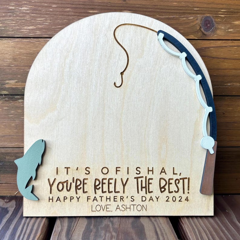 Father's Day Gift | Fishing Sign for Dad | Gift for Papa | DIY Baby ...