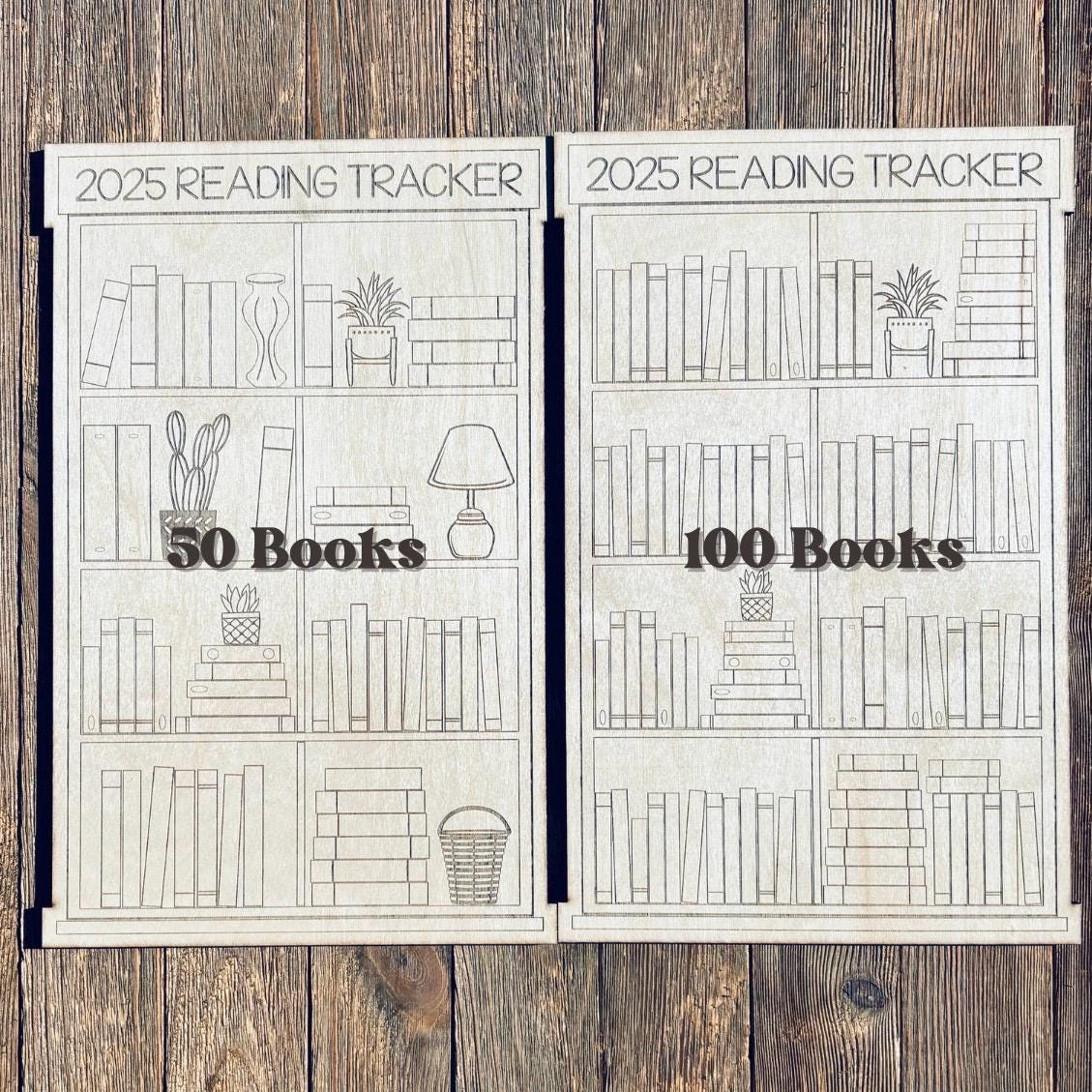 Wooden Reading Tracker | Coloring Bookshelf Tracker | Magnetic Reading ...