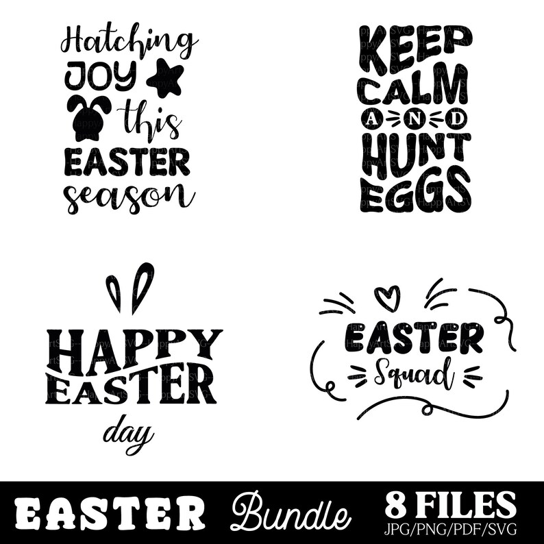 Easter SVG Bundle, Easter Bunny SVG Png, Funny Easter Svg,easter Quotes ...