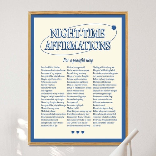 Positive Affirmations Poster Set of 2 Retro Wall Print - Etsy