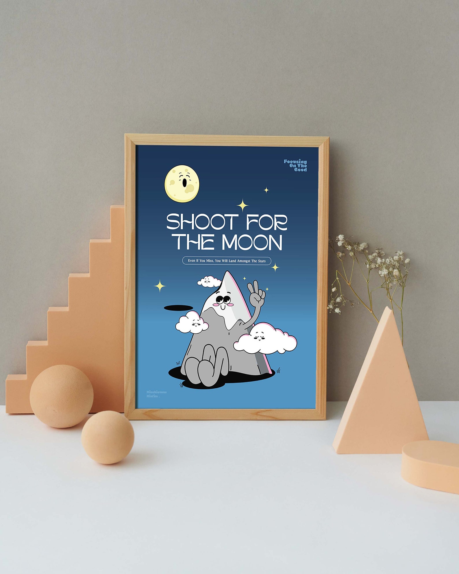 Shoot for the Moon Poster, Daycare Decor, Homeschool Decor, 70's Wall ...