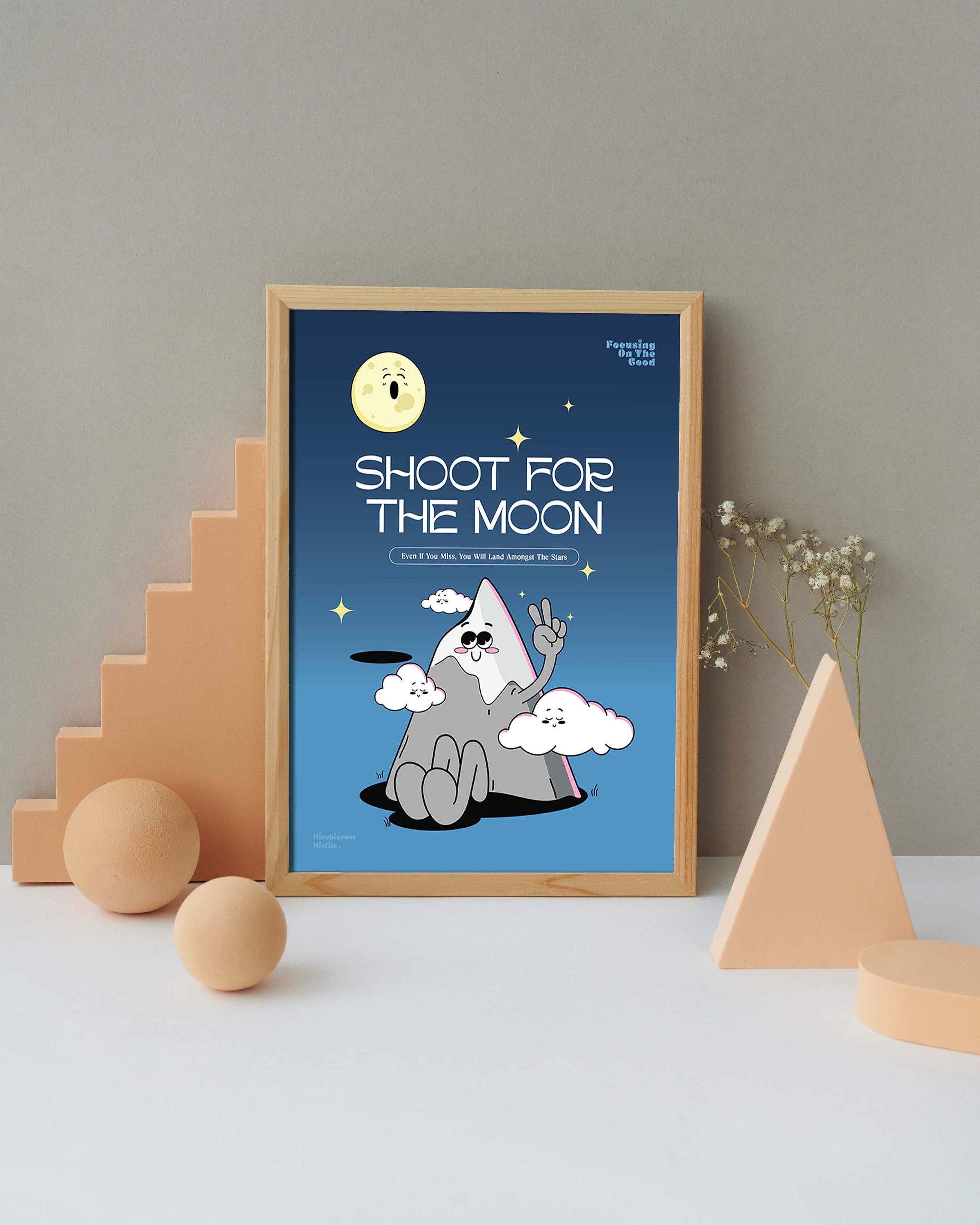 Shoot for the Moon Poster, Daycare Decor, Homeschool Decor, 70's Wall ...