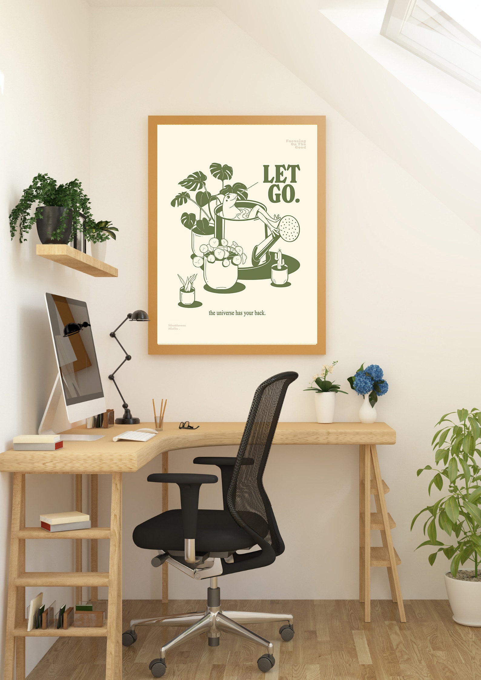 Let Go Poster Retro Mental Heath Print Trust the Universe - Etsy