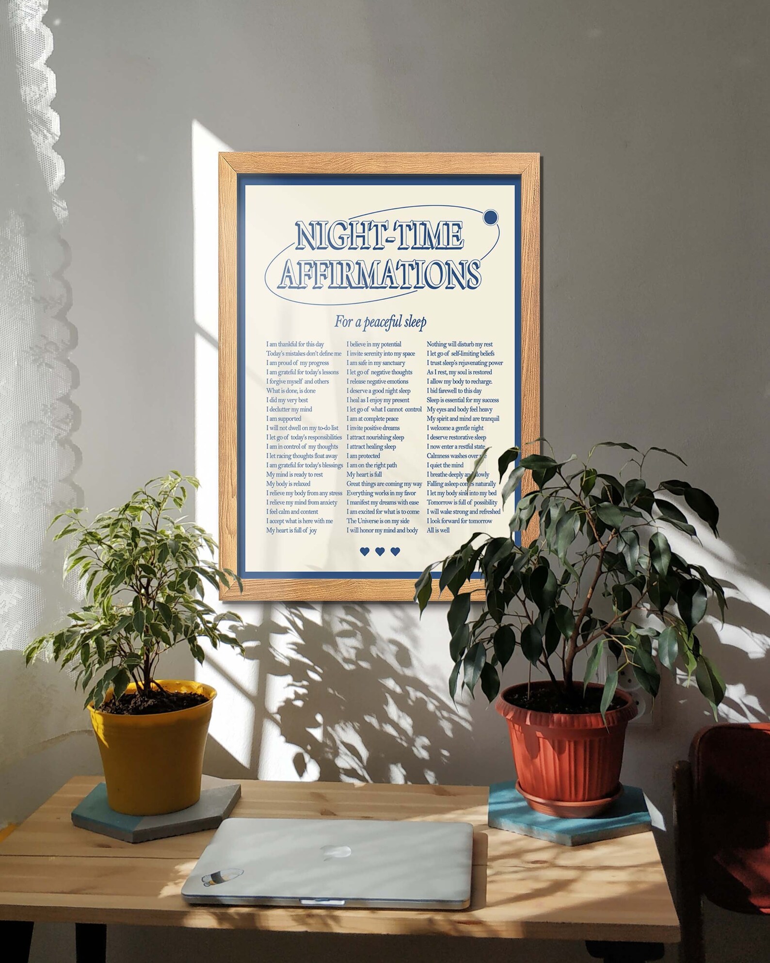 Positive Affirmations Poster Set of 2 Retro Wall Print | Etsy