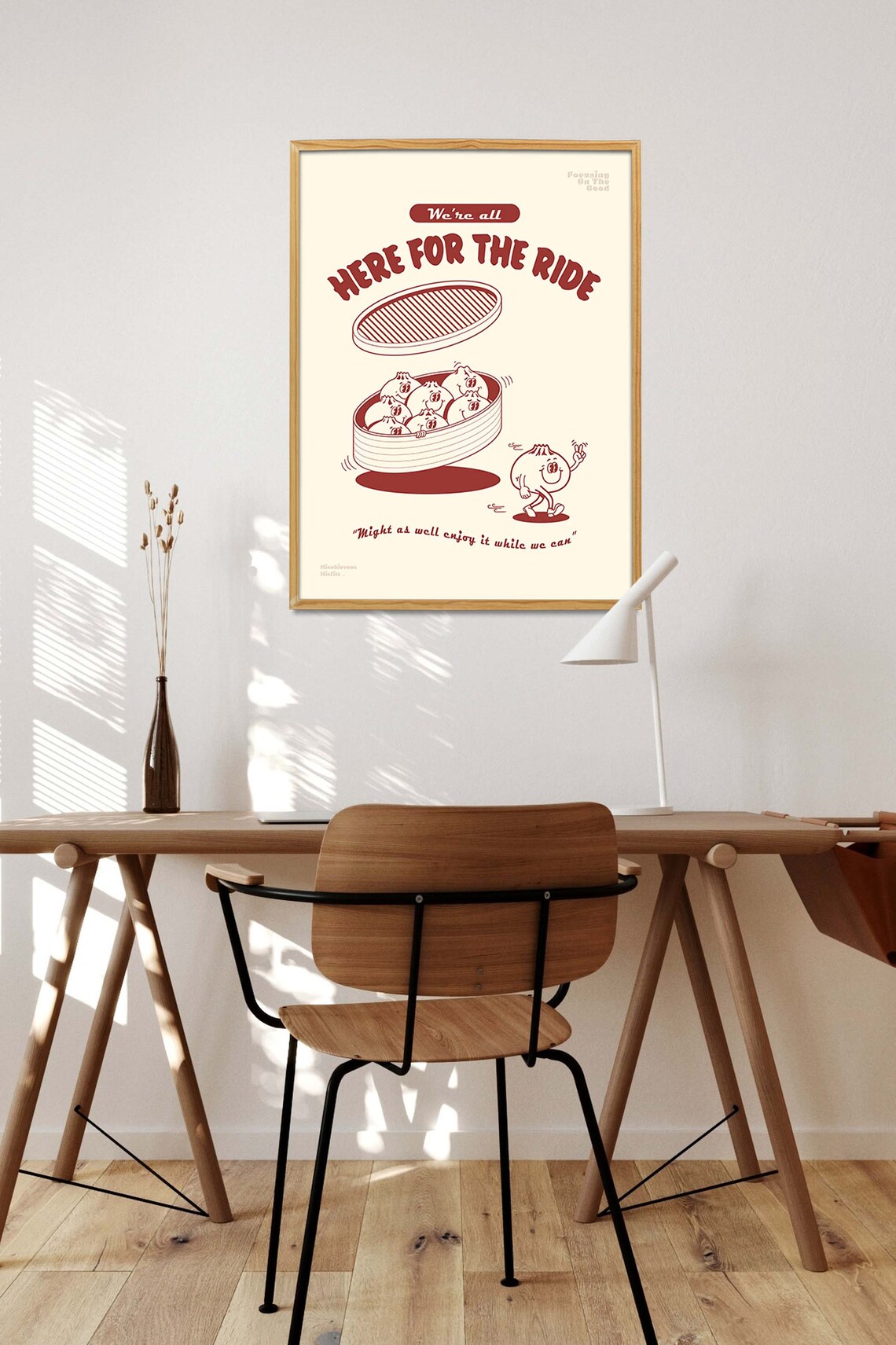 Dumpling Poster, Retro Quote Wall Art, Asian Food Wall Decor, Cute ...