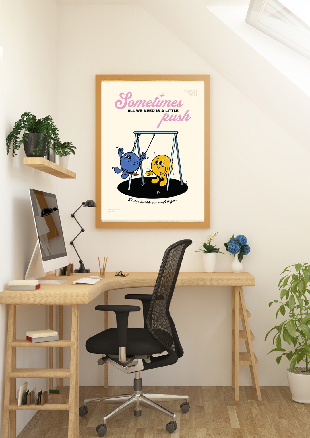 Self Growth Poster, Personal Growth Art, Cute Retro Quote Print, 70's ...