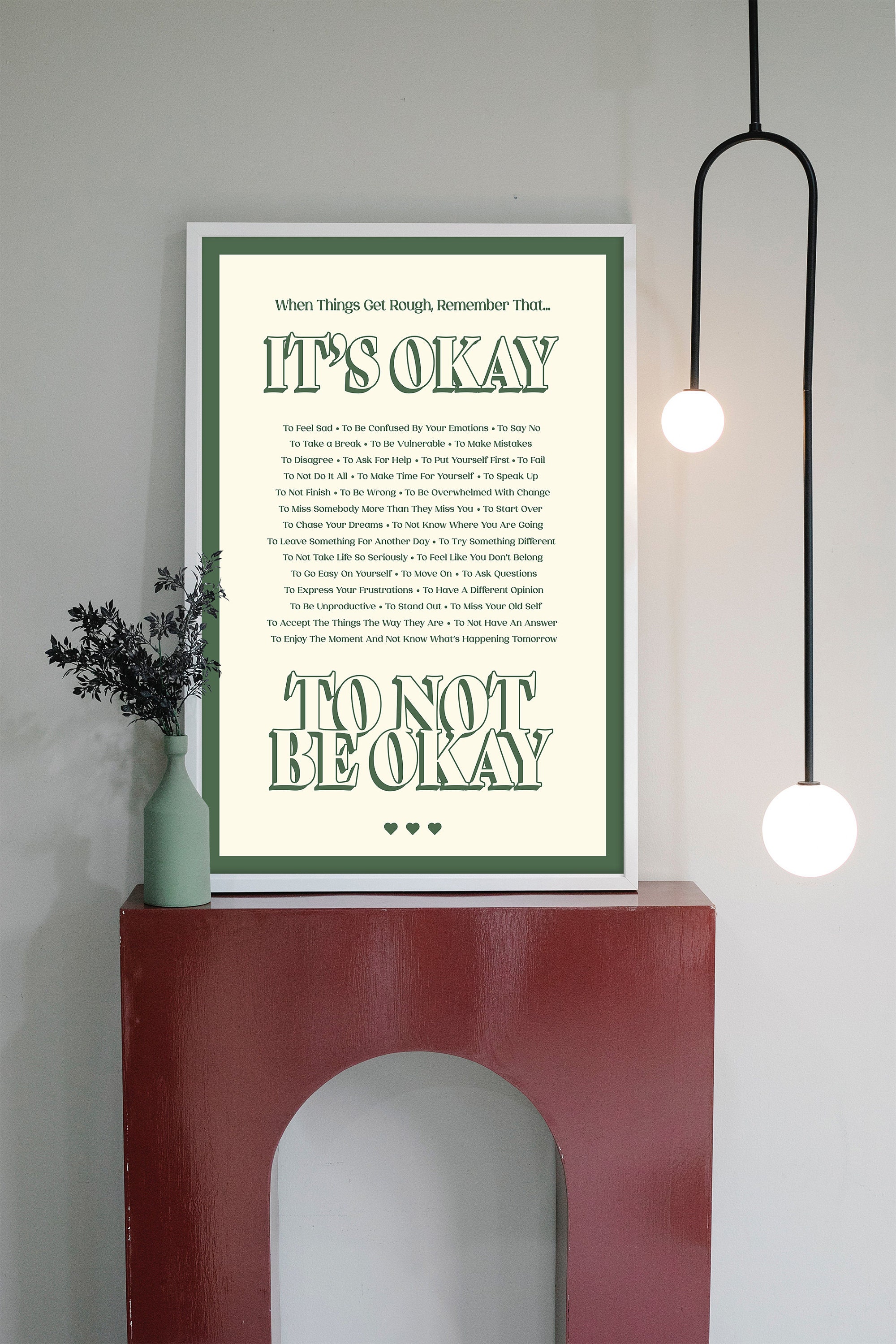It's Okay to Not Be Okay Poster It's Okay Retro - Etsy