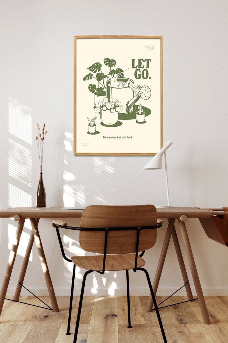 Let Go Poster Retro Mental Heath Print Trust the Universe - Etsy