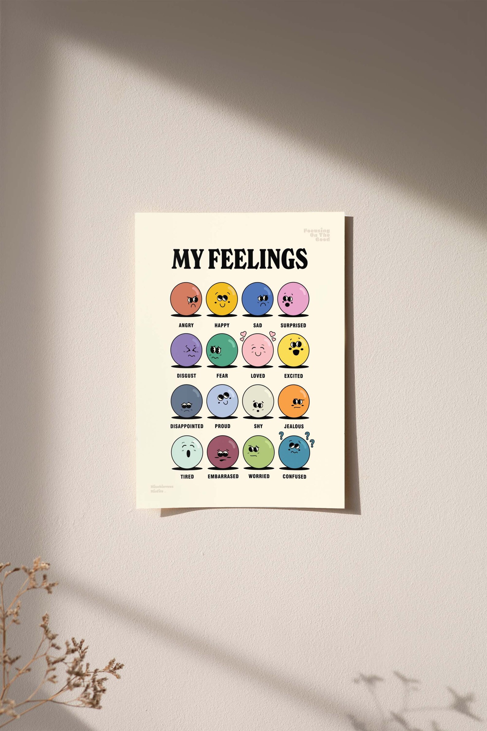 My Feelings Print, Emotions Poster, Daycare Decor, Homeschool Decor, 70 ...