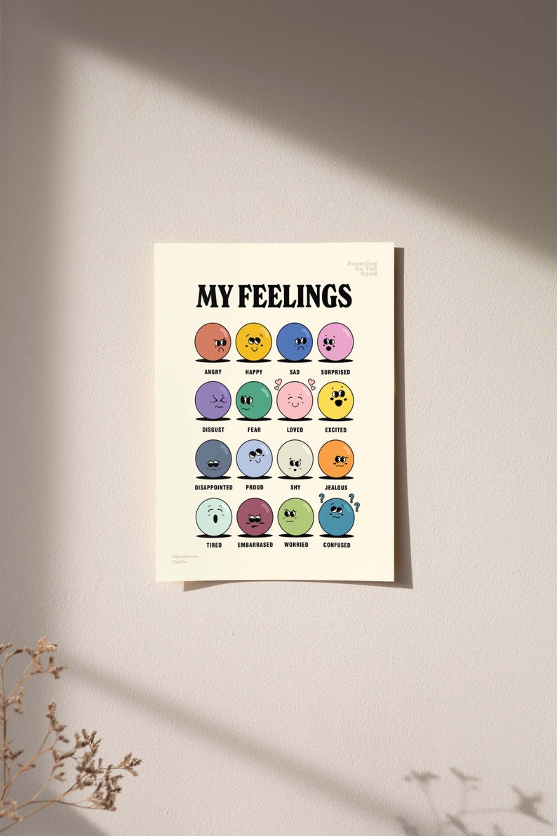 My Feelings Print Emotions Poster Daycare Decor Homeschool - Etsy