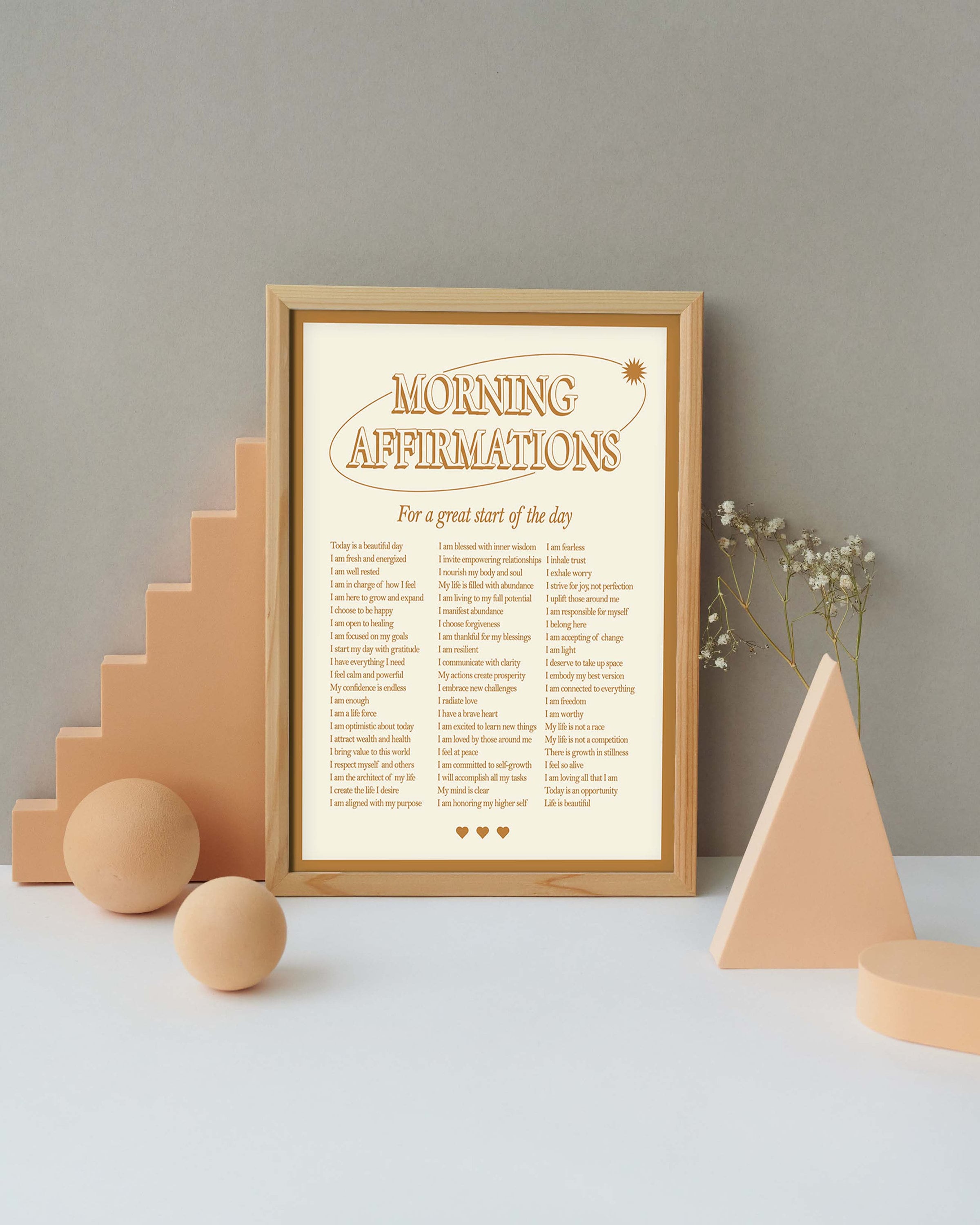 Daily Affirmations Poster Retro Wall Print Gratitude Wall - Etsy
