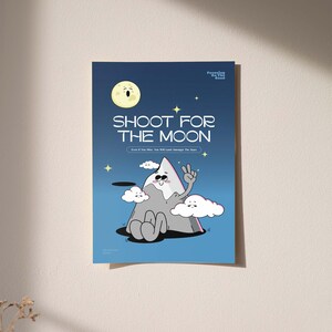 Shoot for the Moon Poster, Daycare Decor, Homeschool Decor, 70's Wall ...