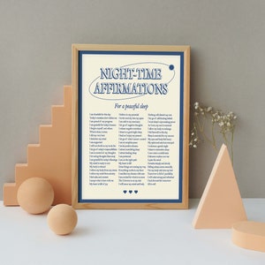 Positive Affirmations Poster, Retro Wall Print, Gratitude Wall Art ...