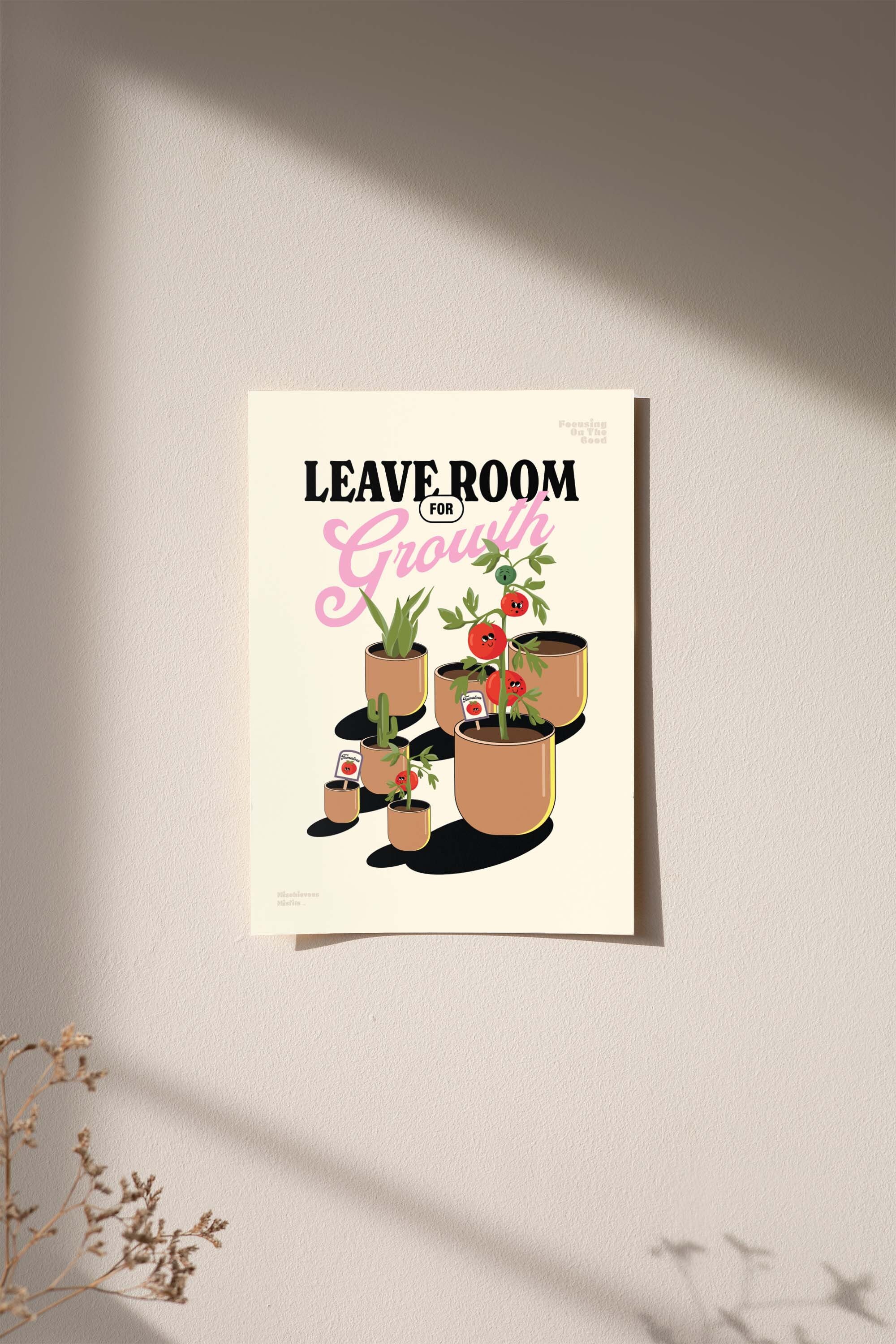 Retro Wall Print, Leave Room for Growth, Growth Mindset Poster ...