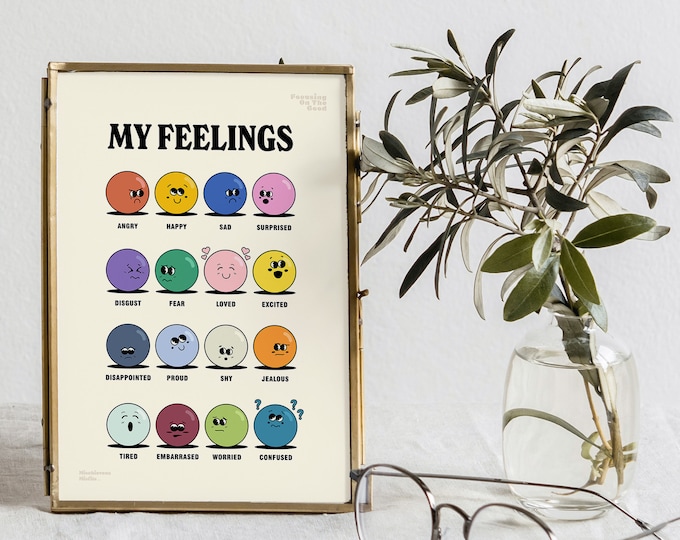 My Feelings Print, Emotions Poster, Daycare Decor, Homeschool Decor, 70 ...