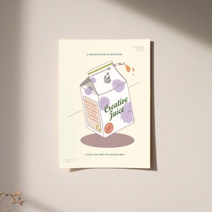 Creative Juice Print, Retro Wall Art, Juice Box Print, Cute Retro Print ...