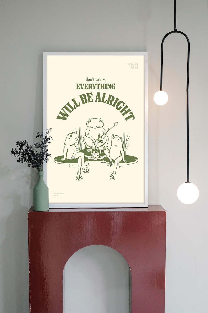 Everything Will Be Fine Poster, Trust the Universe Wall Art, Retro ...