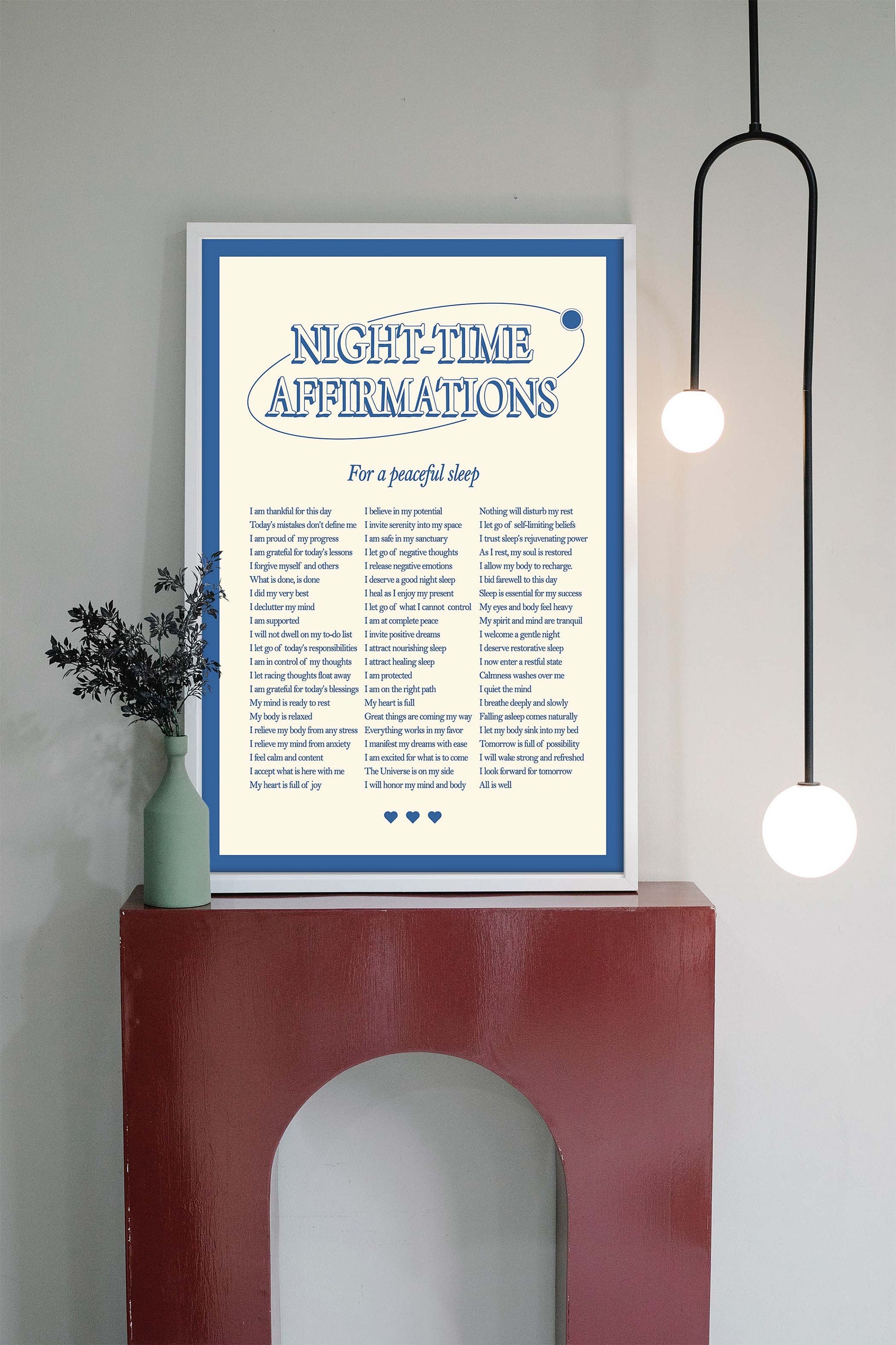 Positive Affirmations Poster, Retro Wall Print, Gratitude Wall Art ...