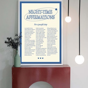 Positive Affirmations Poster, Retro Wall Print, Gratitude Wall Art ...