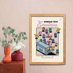 Embrace Your Emotions Print, Retro Quote Wall Art, Feelings Poster ...