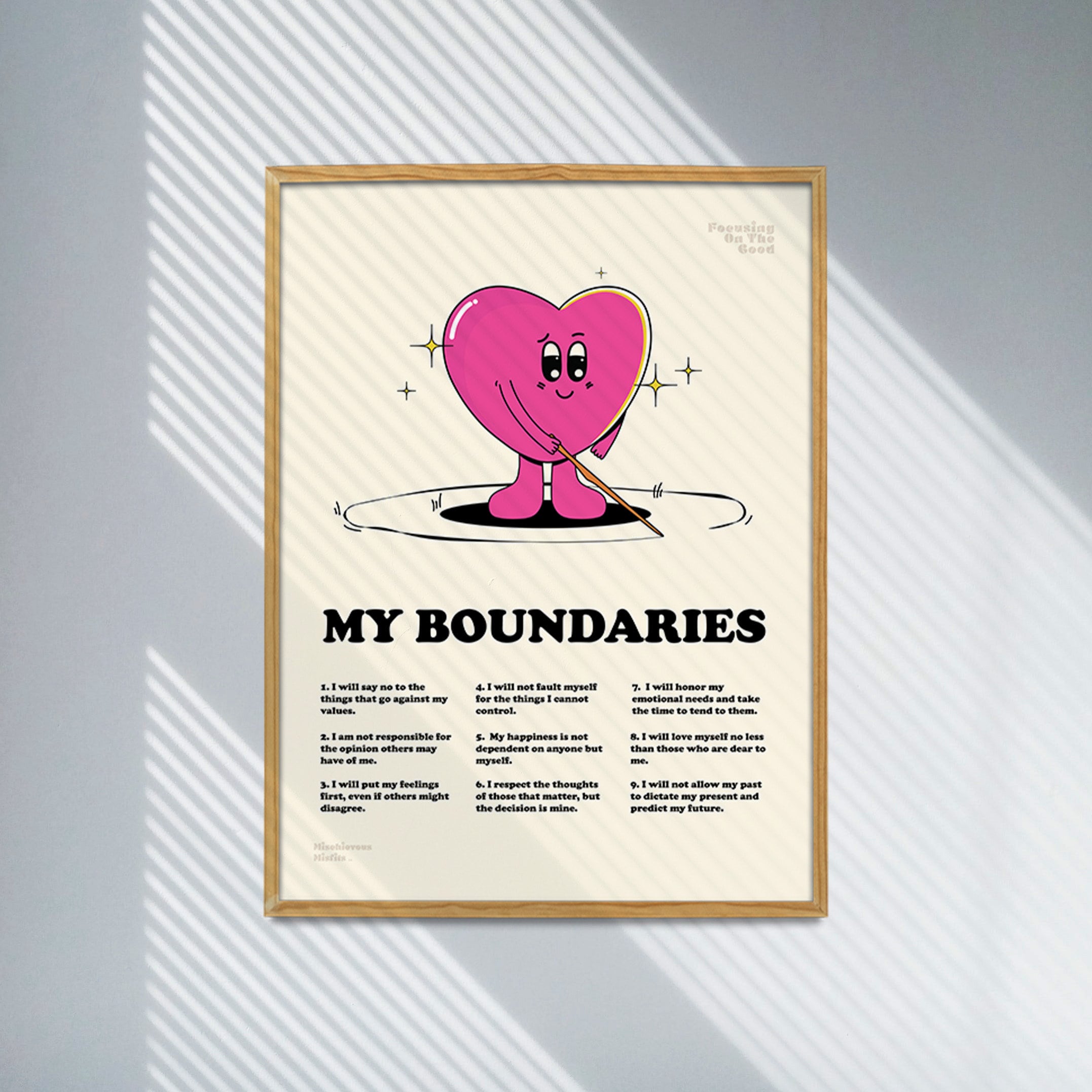 My Boundaries Art Retro Mental Health Poster Retro Therapy - Etsy