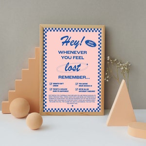Retro Quote Wall Decor, Self Care Quotes, Positive Retro Poster ...