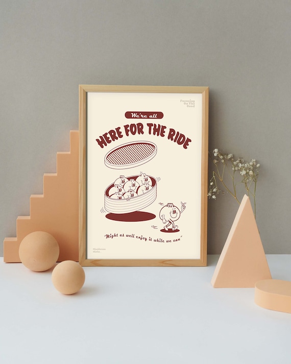 Dumpling Poster Retro Quote Wall Art Asian Food Wall Decor | Etsy