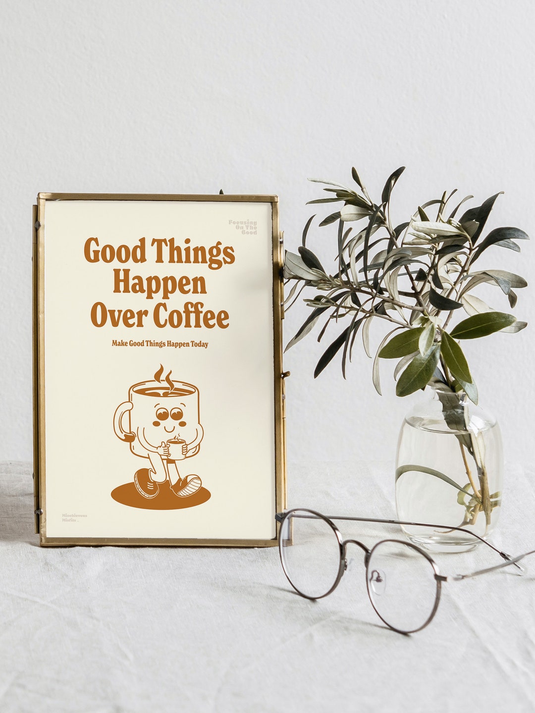 Good Things Happen Over Coffee Print, More Espresso Coffee Print, Retro ...