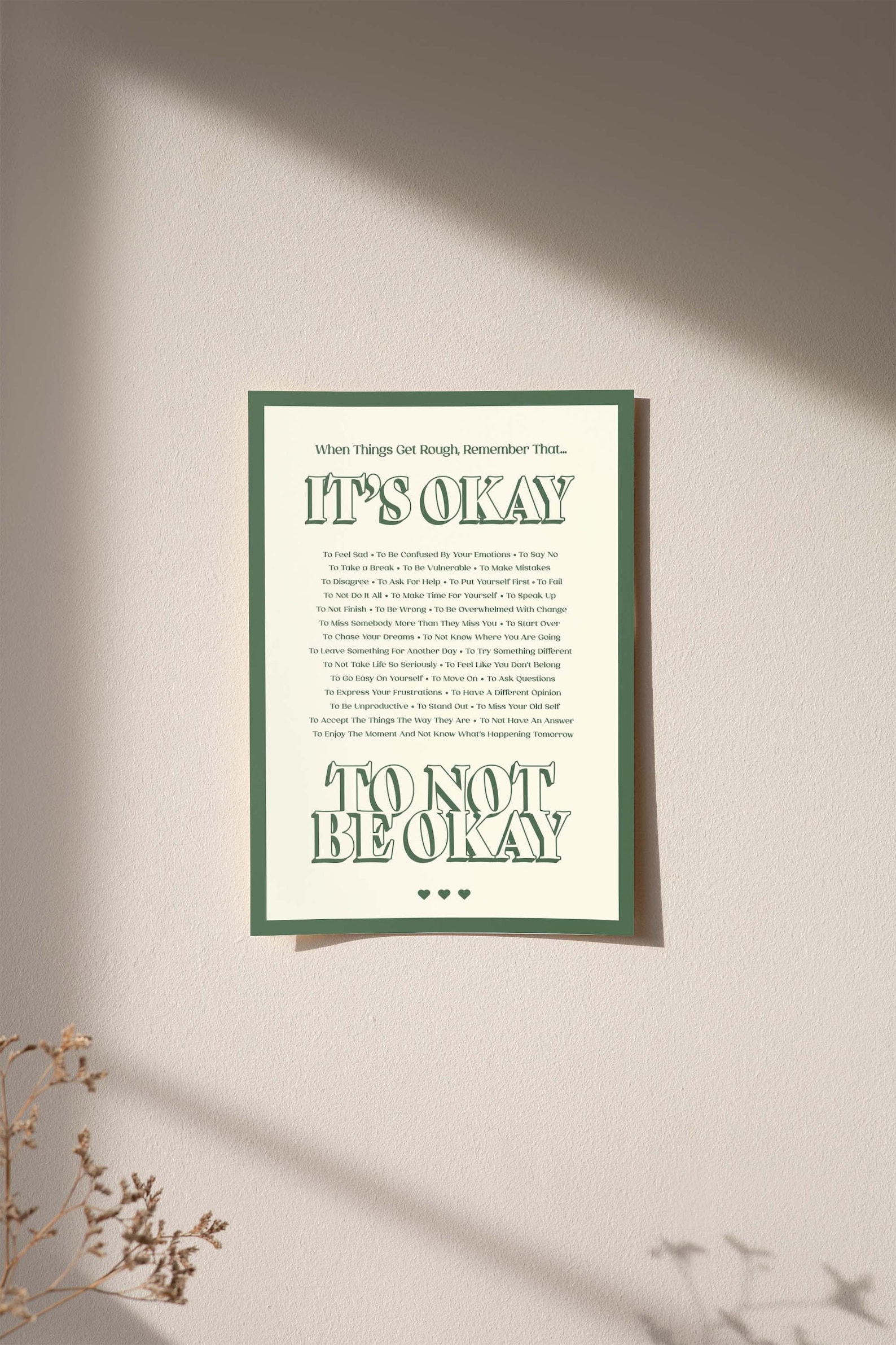 It's Okay to Not Be Okay Poster It's Okay Retro | Etsy
