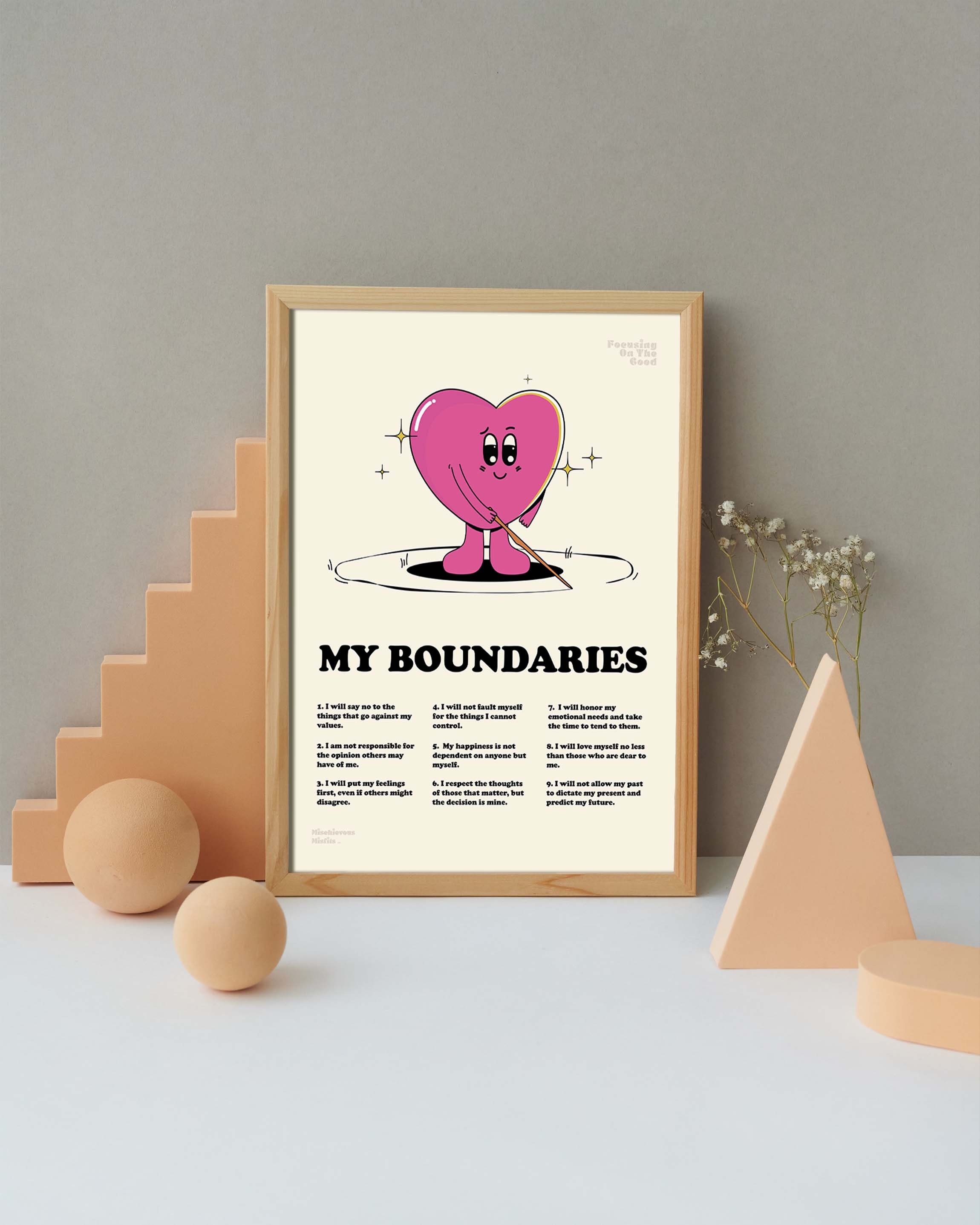 My Boundaries Art Retro Mental Health Poster Retro Therapy - Etsy