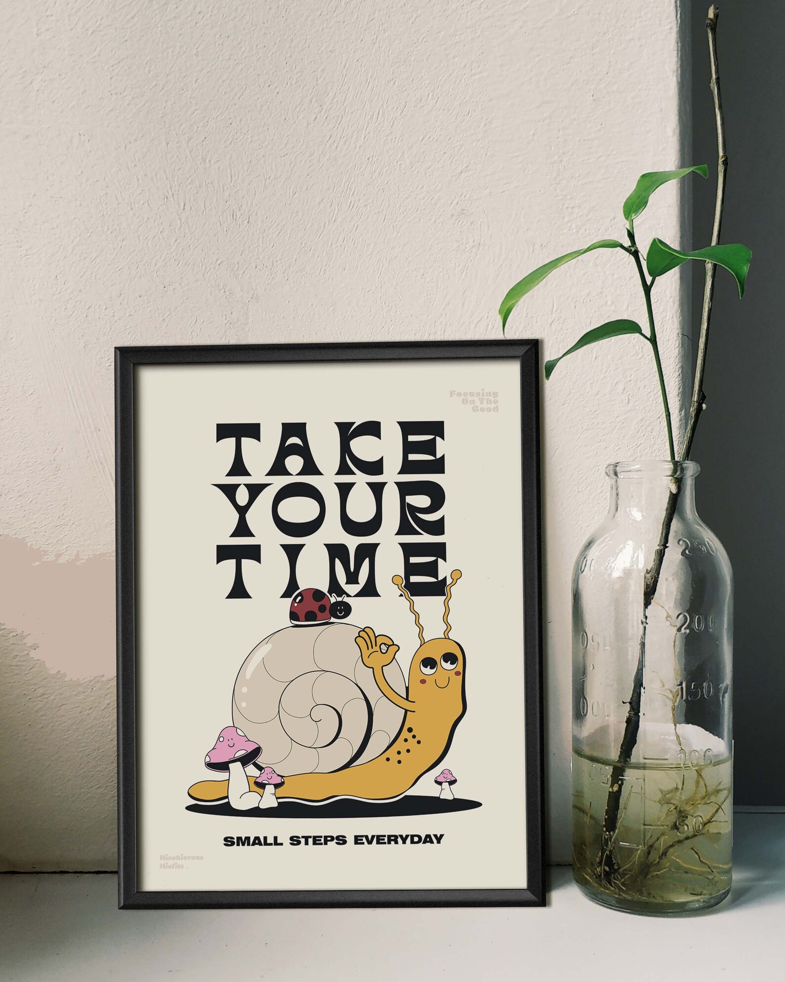 Take Your Time Print Retro Quote Wall Art One Step at a Time - Etsy