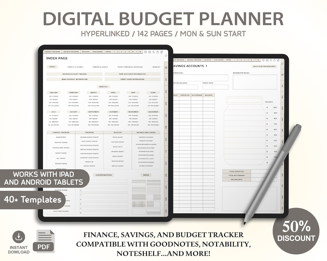 Digital Budget Planner, Goodnotes Planner,finance Tracker, Digital ...