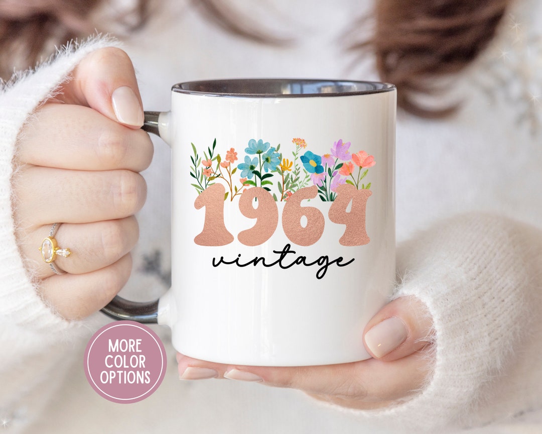 60th Birthday Mug, Vintage 1964 Mug, 60th Birthday Gift for Women, 60th ...