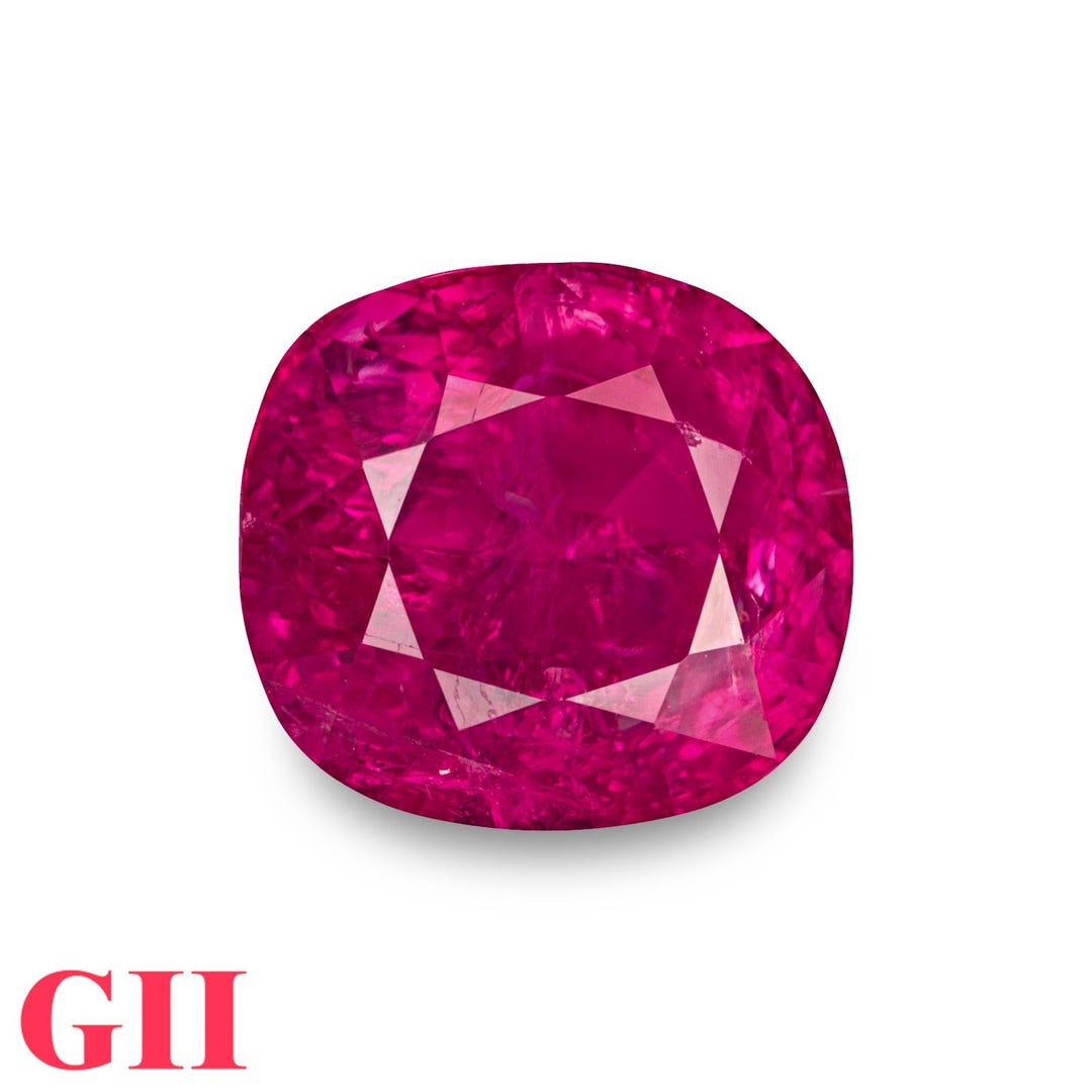7.47 Ct. Ruby - Mined in Burma - Certified by GII - Cushion, 10.80 X 10 ...