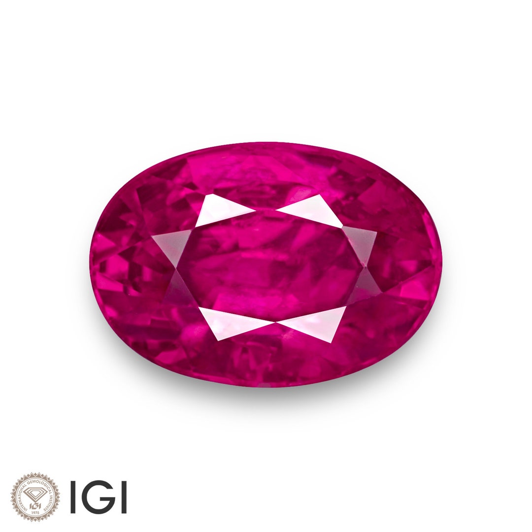 1.08 Ct. Ruby Mined in Mozambique Certified by IGI Oval, 6.83 X 4.76 X ...