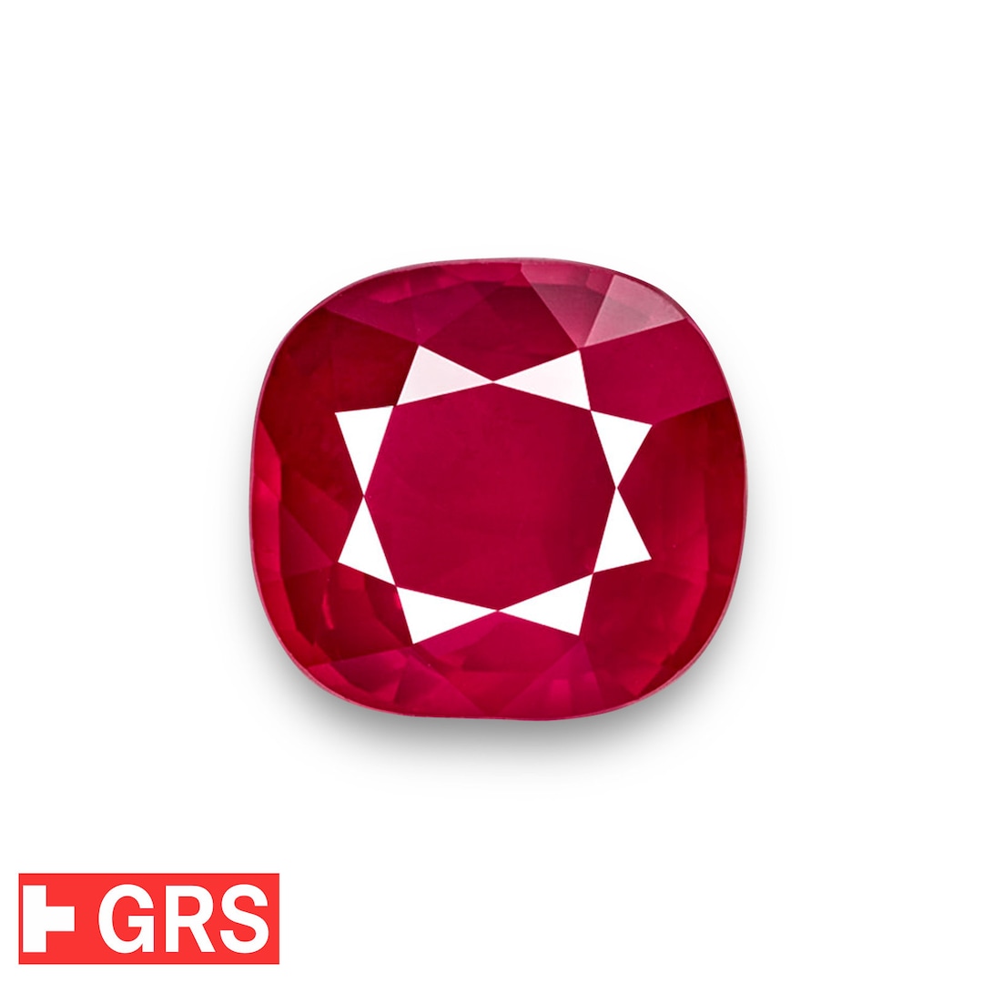 5.01 Ct. Ruby - Mined in Mozambique - Certified by GRS - Cushion, 10.21 ...