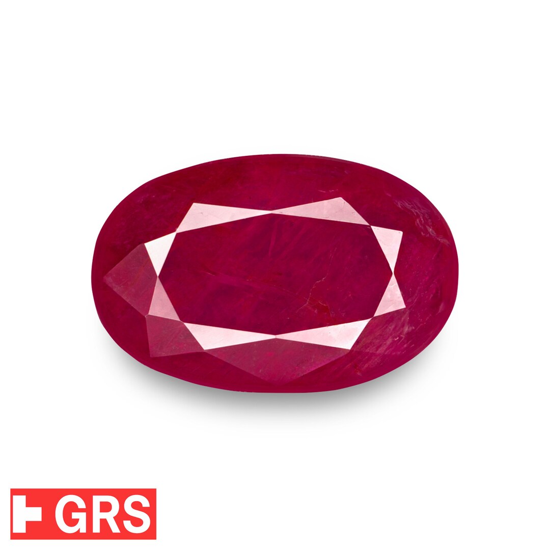 4.29 Ct. Ruby - Mined in Tajikistan - Certified by GRS & GII - Oval, 11 ...