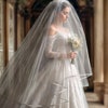 Bridal Veil White Wedding Veil Cathedral Veil Long Veil Wedding Shiny ...