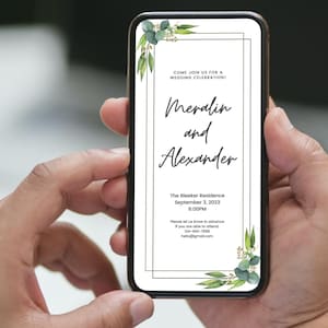 Electronic Invitation, Eucalyptus Wedding, Wedding Invitation, Digital ...