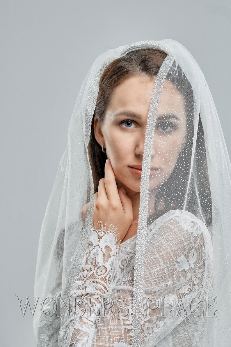 Sparkling Wedding Veil Glamorous Bridal Veil Luxurious Sparkling Vail ...