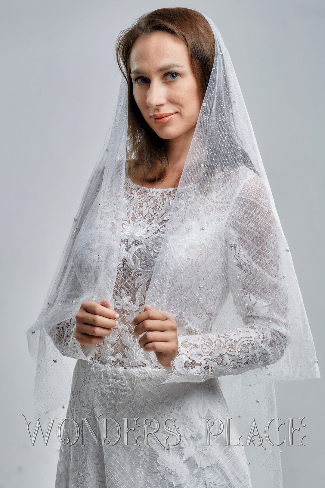 Crystal Embellished Veil, Sparkling Wedding Veil, Long Wedding Veil ...