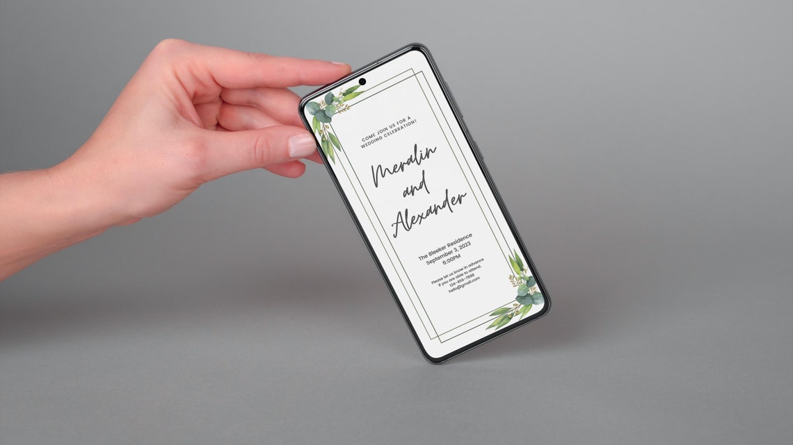 Electronic Invitation, Eucalyptus Wedding, Wedding Invitation, Digital ...