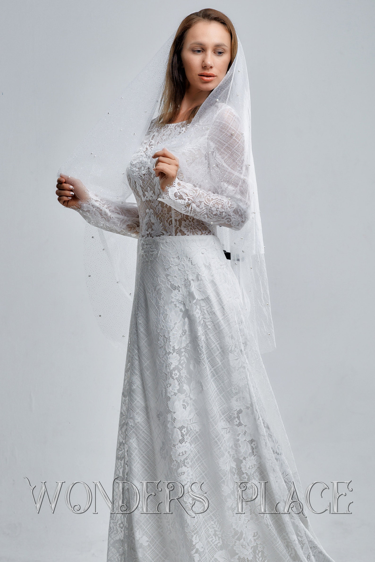 Crystal Embellished Veil, Sparkling Wedding Veil, Long Wedding Veil ...