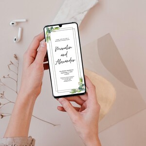Electronic Invitation, Eucalyptus Wedding, Wedding Invitation, Digital ...