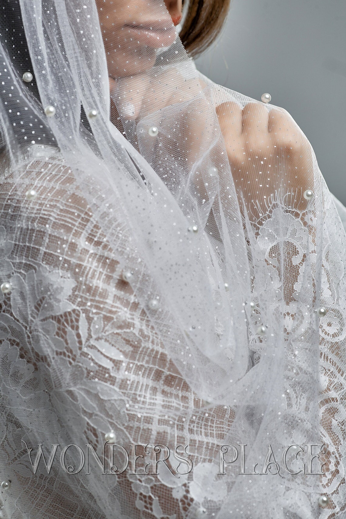 Crystal Embellished Veil, Sparkling Wedding Veil, Long Wedding Veil ...